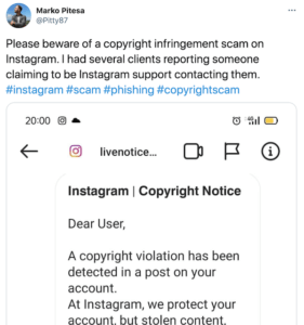 How to Spot the Instagram Copyright Infringement Scam