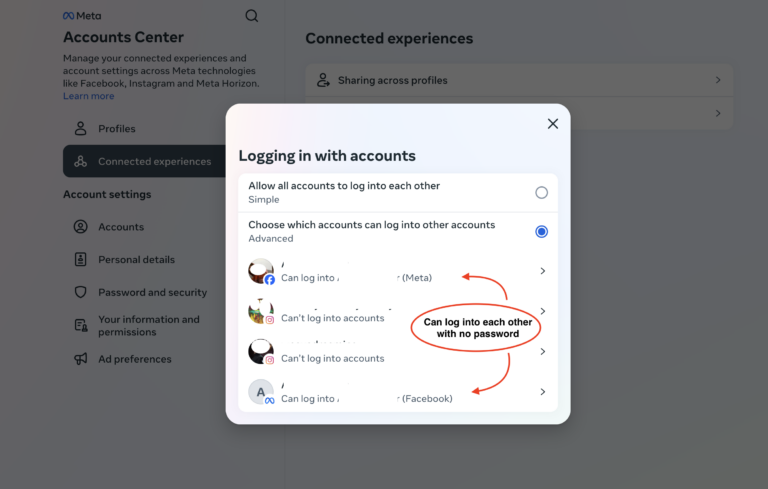Removing a Meta Account From Facebook